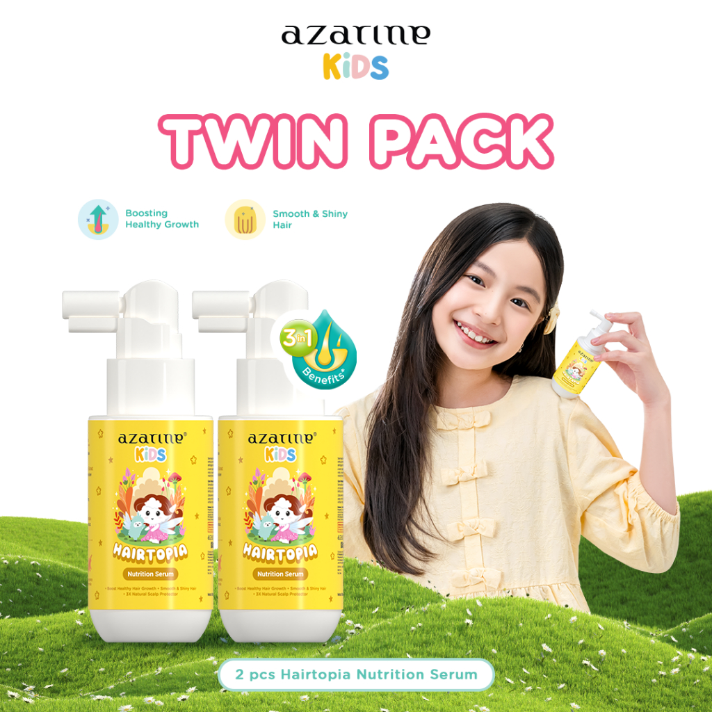 Jual [TWIN PACK] AZARINE KIDS Hairtopia Nutrition Serum with 3in1 ...