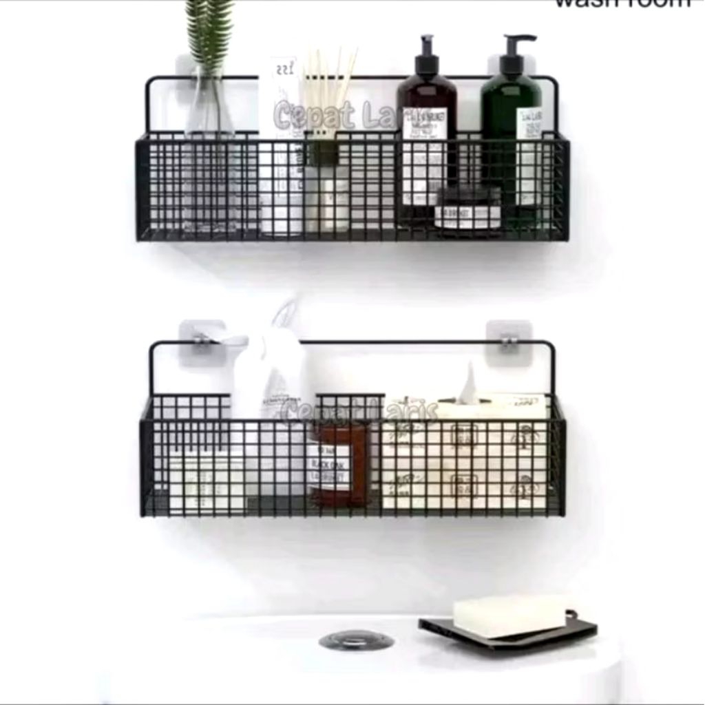 Jual Rak Tempel Dinding Kamar Mandi/Rak Keranjang Dapur/ Rak ...