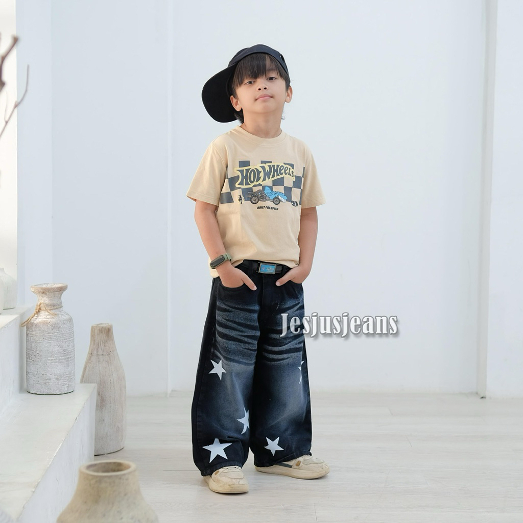Jual Celana Kulot Gombrong Motif Bintang (SKENA) untuk anak usia 8 - 15Th Kain Jeans | Shopee ...