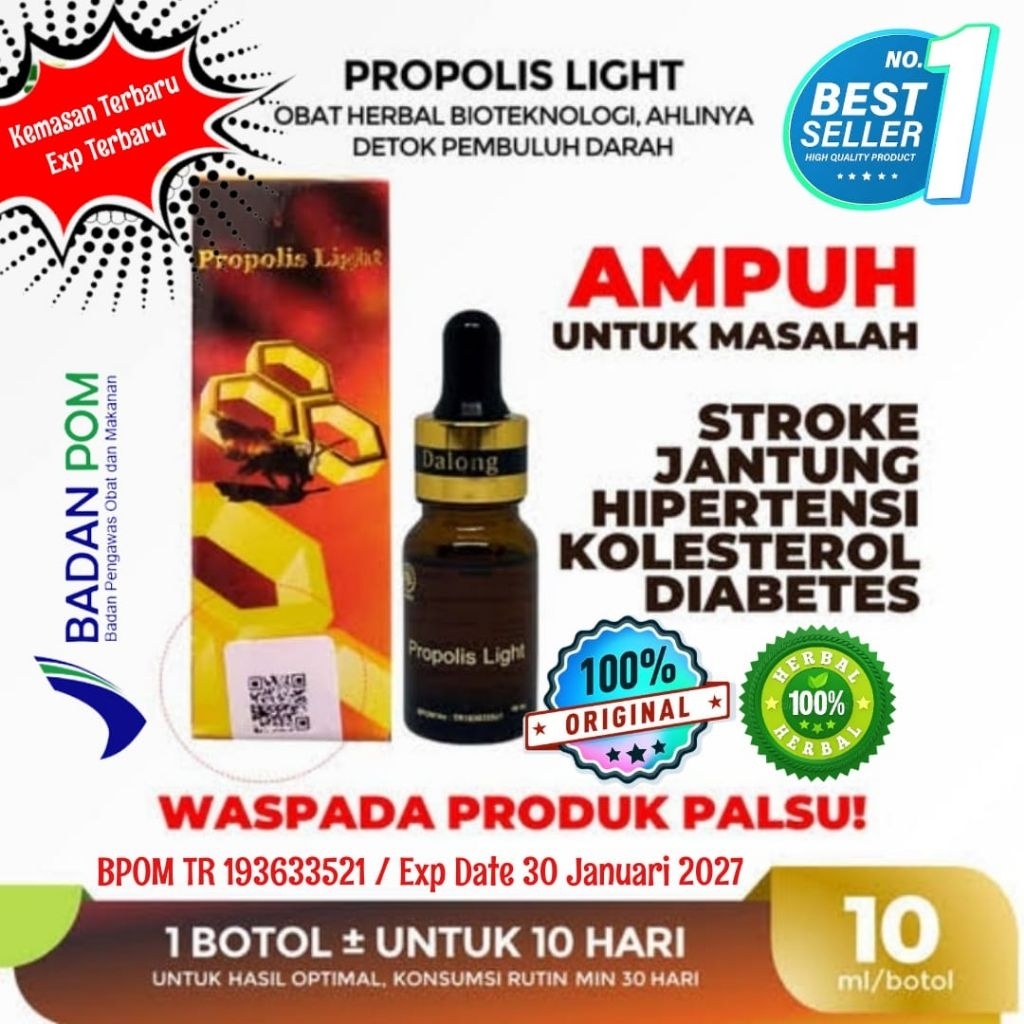 Jual PROPOLIS LIGHT 1 BOTOL ISI 10ML ORIGINAL KEMASAN TERBARU || KAYA ...