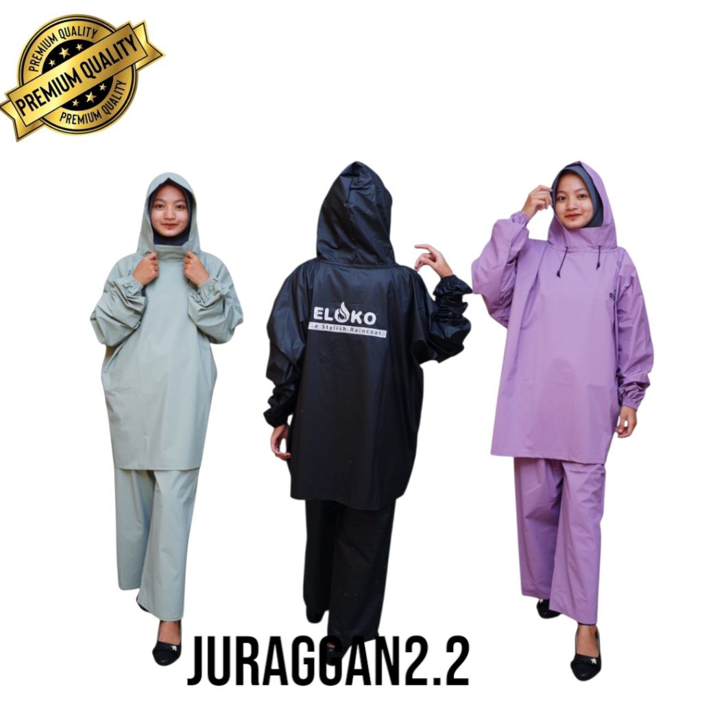 Jual ELOKO Raincoat Jas Hujan Dewasa Hoodie Tebal kuat Elastis Terbaik ...