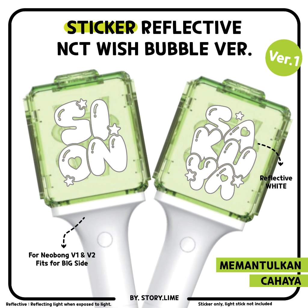 Jual Sticker Deco Reflective BUBBLE NCT WISH Kpop Decal for NEOBONG ...