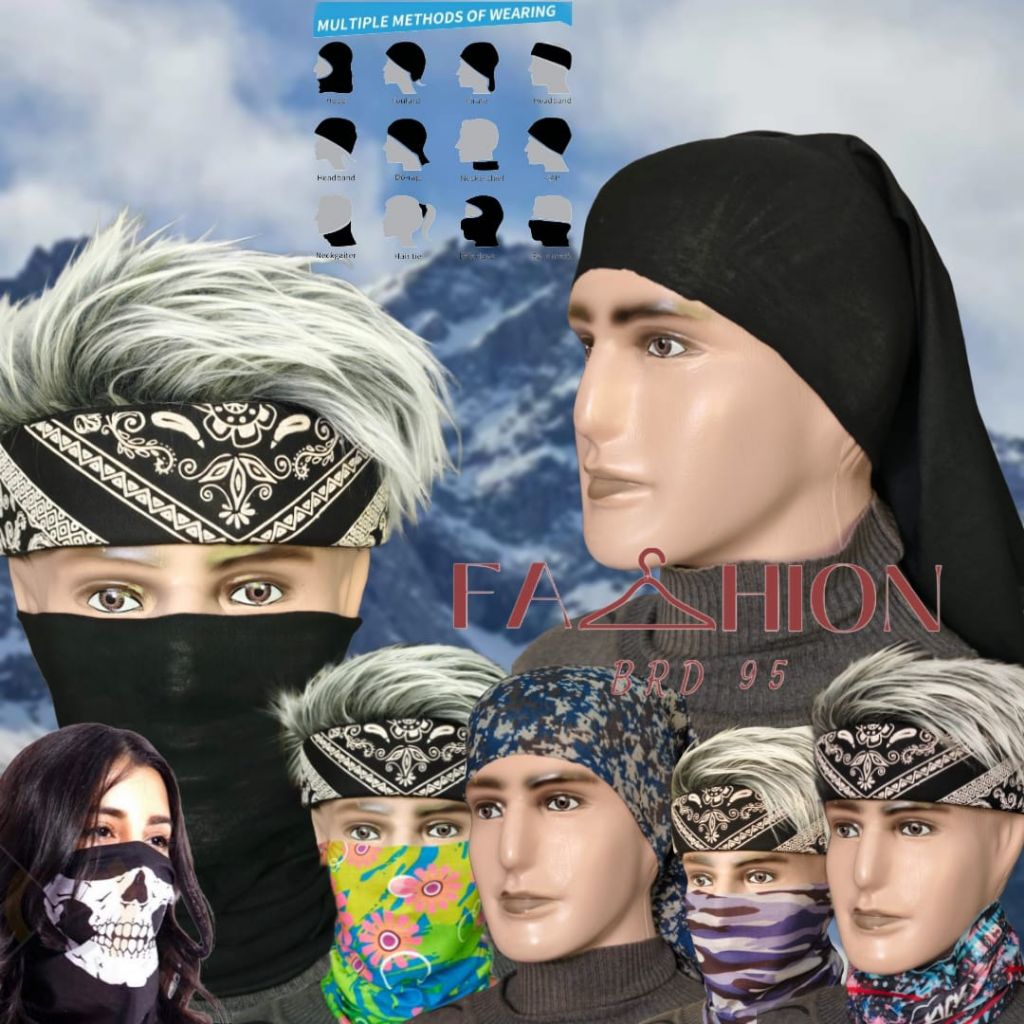 Jual buff import motif polos||buff tanpa jahit tepi||masker anti uv ...