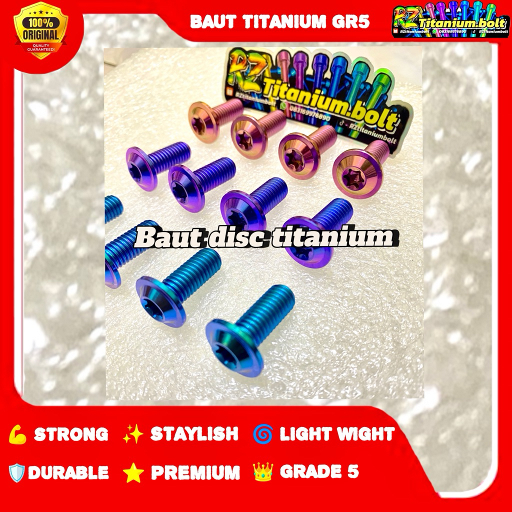 Jual 25mm Baut disc Cakram piringan Disk Titanium Model Full drat M6 M8 ...