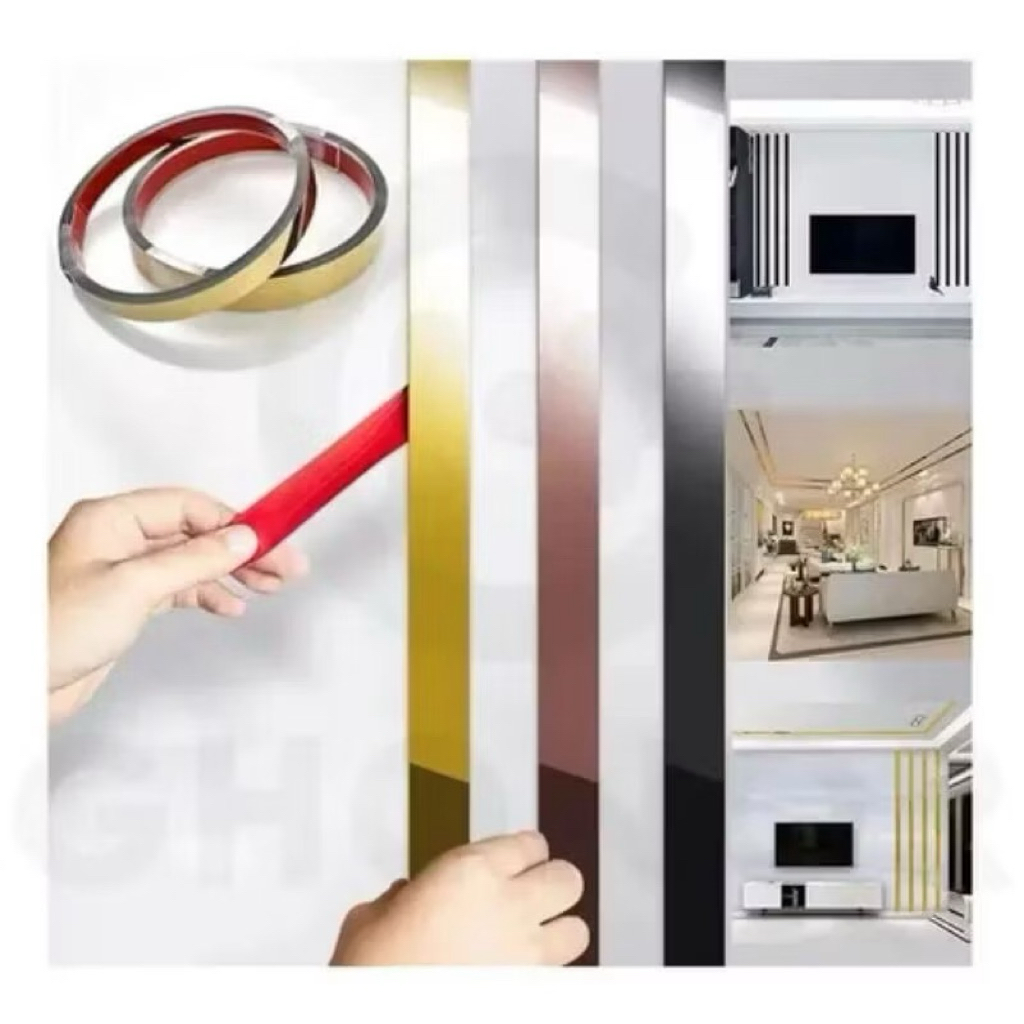 Jual Stainless Decor Line/List Plat Mirror/List Strip/Stiker Dekorasi ...