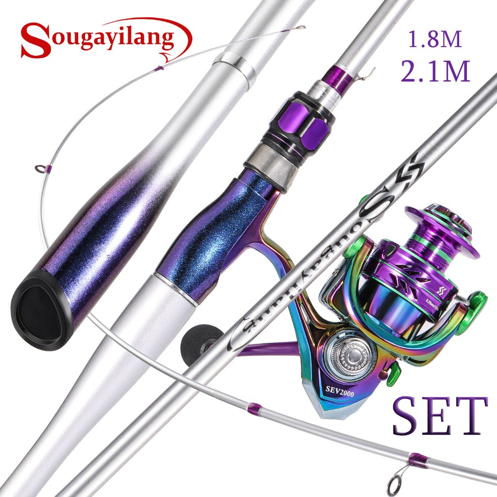 Jual Sougayilang NEW 1.8/2.1M Karbon Joran Pancing Set 5.0:1 Power Handle Reel Pancing Max Drag ...