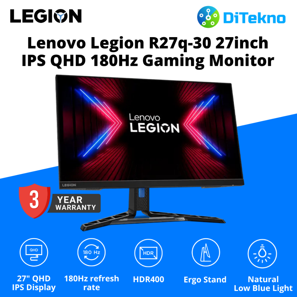 Jual Lenovo Legion R27q-30 27-inch IPS QHD 180Hz Gaming Monitor ...