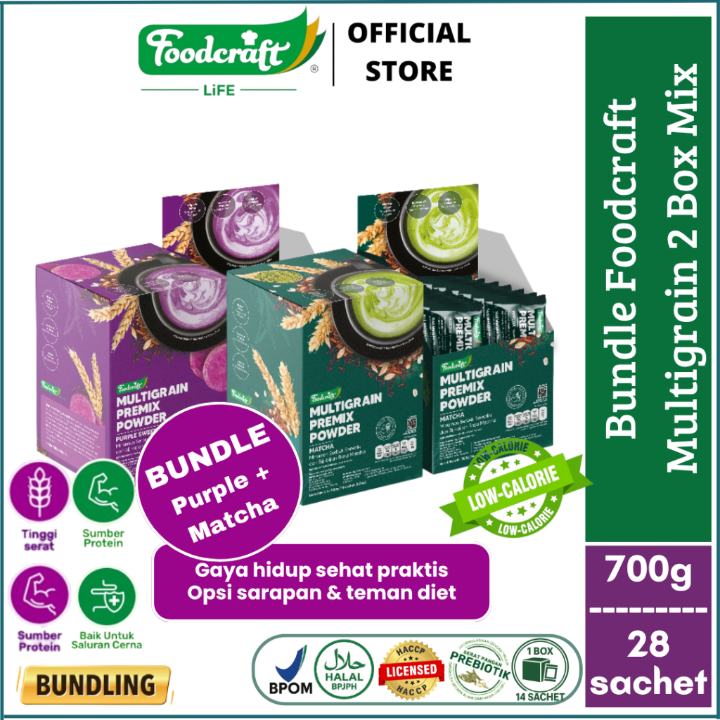 Jual 【Bundle 2 Box Mix】 Foodcraft Premix Multigrain Powder Serbuk Sereal Nutrisi Asupan Makan ...