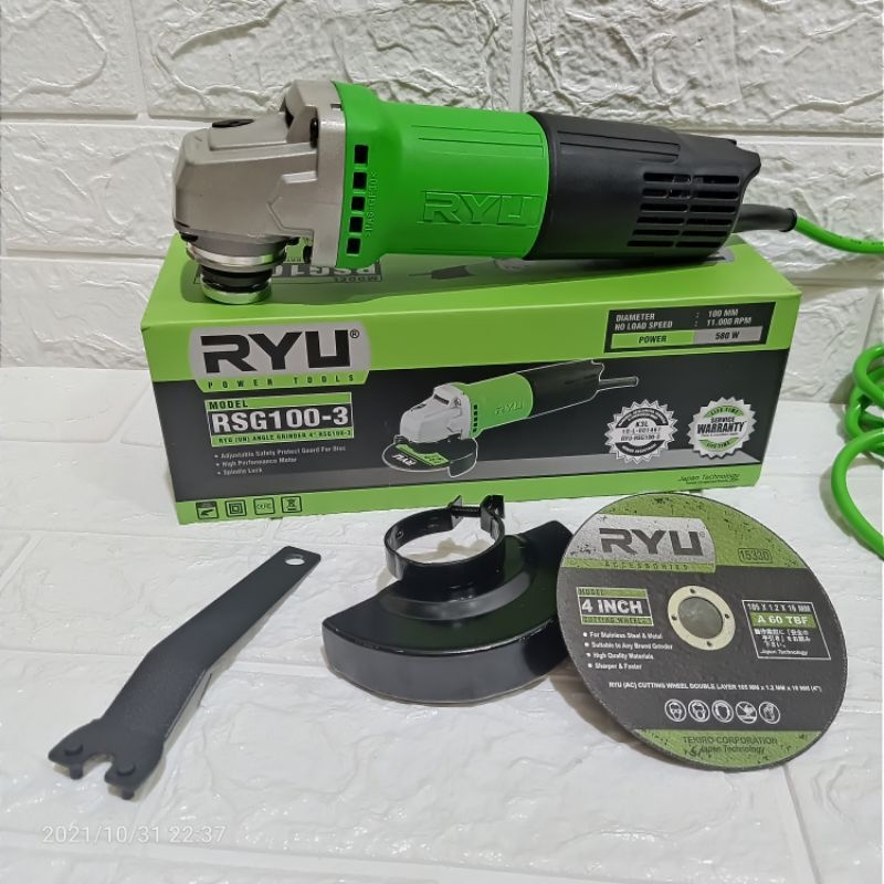 Jual GERINDA TANGAN RYU RSG 100-3 / GERINDA TANGAN RYU 4 INCH | Shopee Indonesia