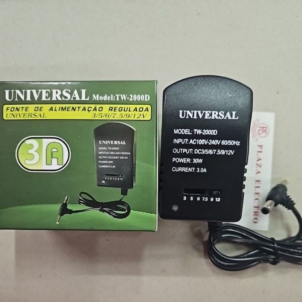 Jual POWER ADAPTER ADAPTOR DC UNIVERSAL 3/5/6/7.5/9/12V 3A AMPERE POWER ...