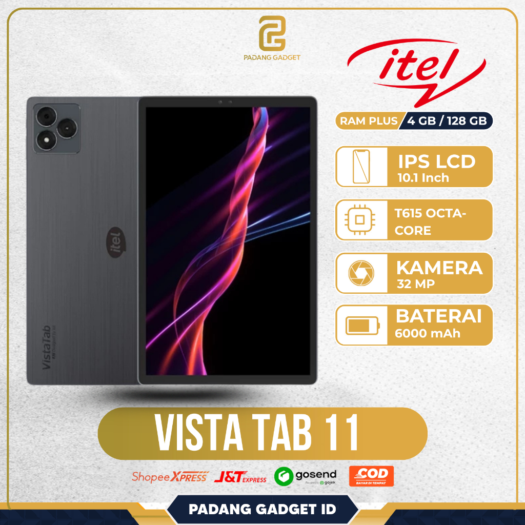Jual Itel VistaTab 11 Tablet 12GB(4+8)+128GB Grey 10.1" HD+ IPS 6000mAh ...