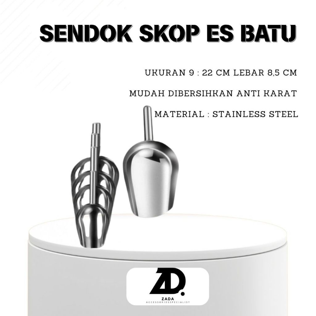 Jual Sendok Skop Es Batu Sendok Sekop Beras Es Batu Cemilan Stainless ...