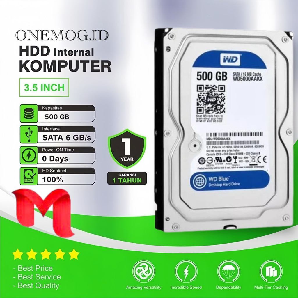 Jual Hardisk 500GB WD Blue Internal Sata 3.5 Baru HDD PC 500GB ...