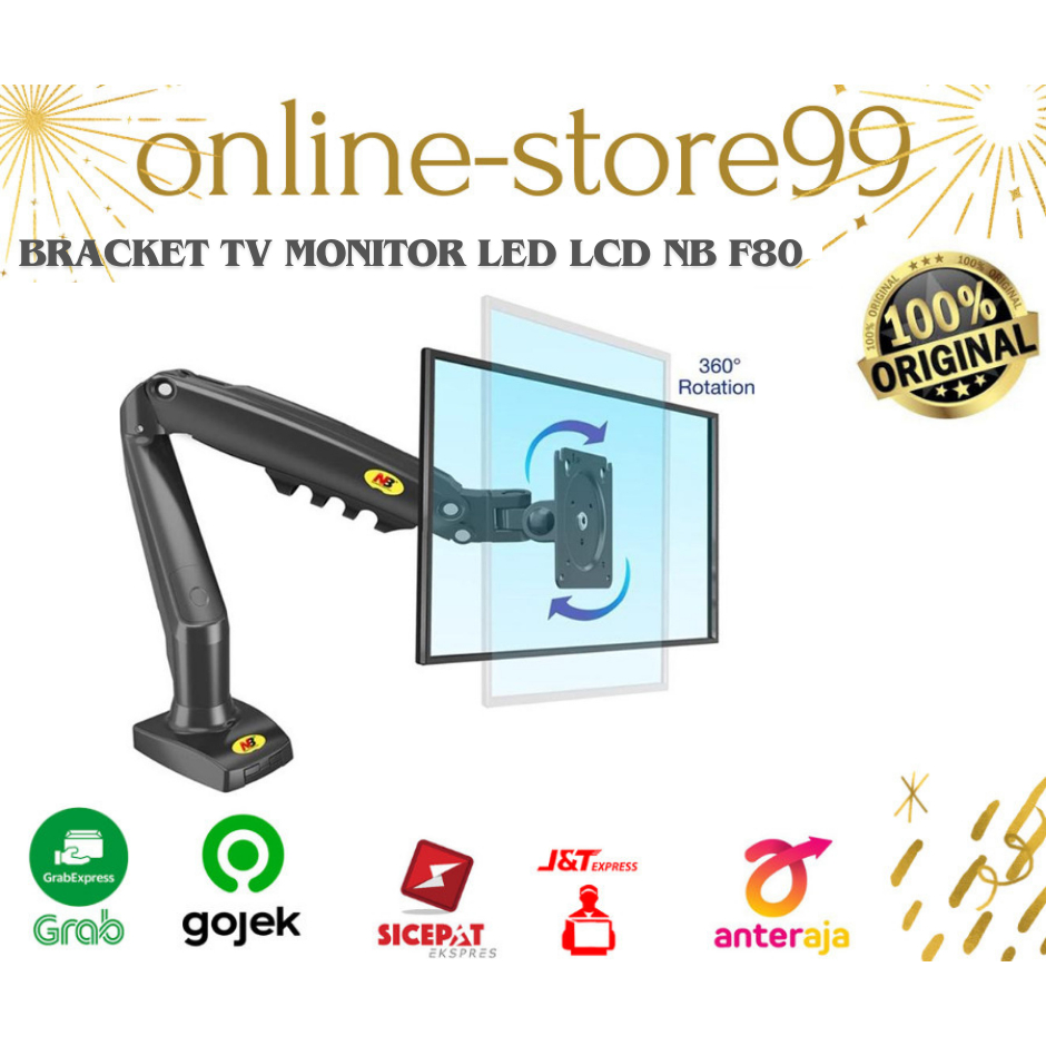 Jual Bracket TV Monitor LED LCD North Bayou NB F80 NBF80 13-27" NB F 80 ...