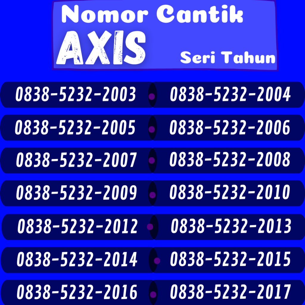 Jual PROMO Nomor Cantik Axis Seri Tahun Urut Spesial Termurah Terlaris ...
