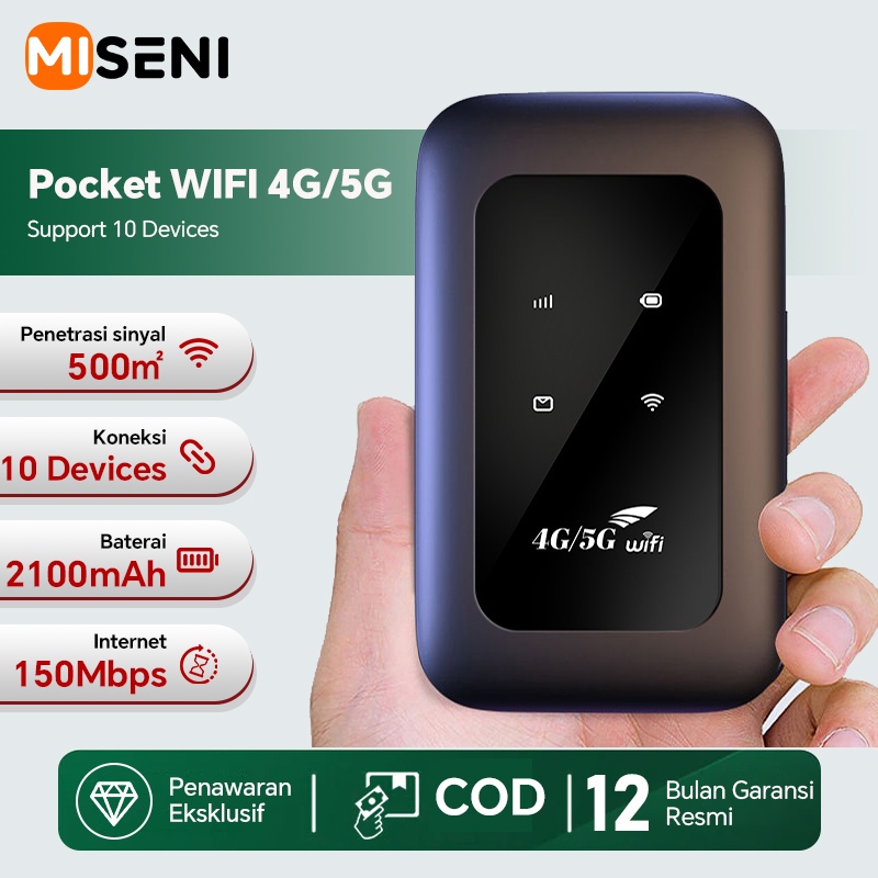Jual MISENI Pocket Wifi Router Nirkabel 4G/5G Unlock All Operator Sim ...
