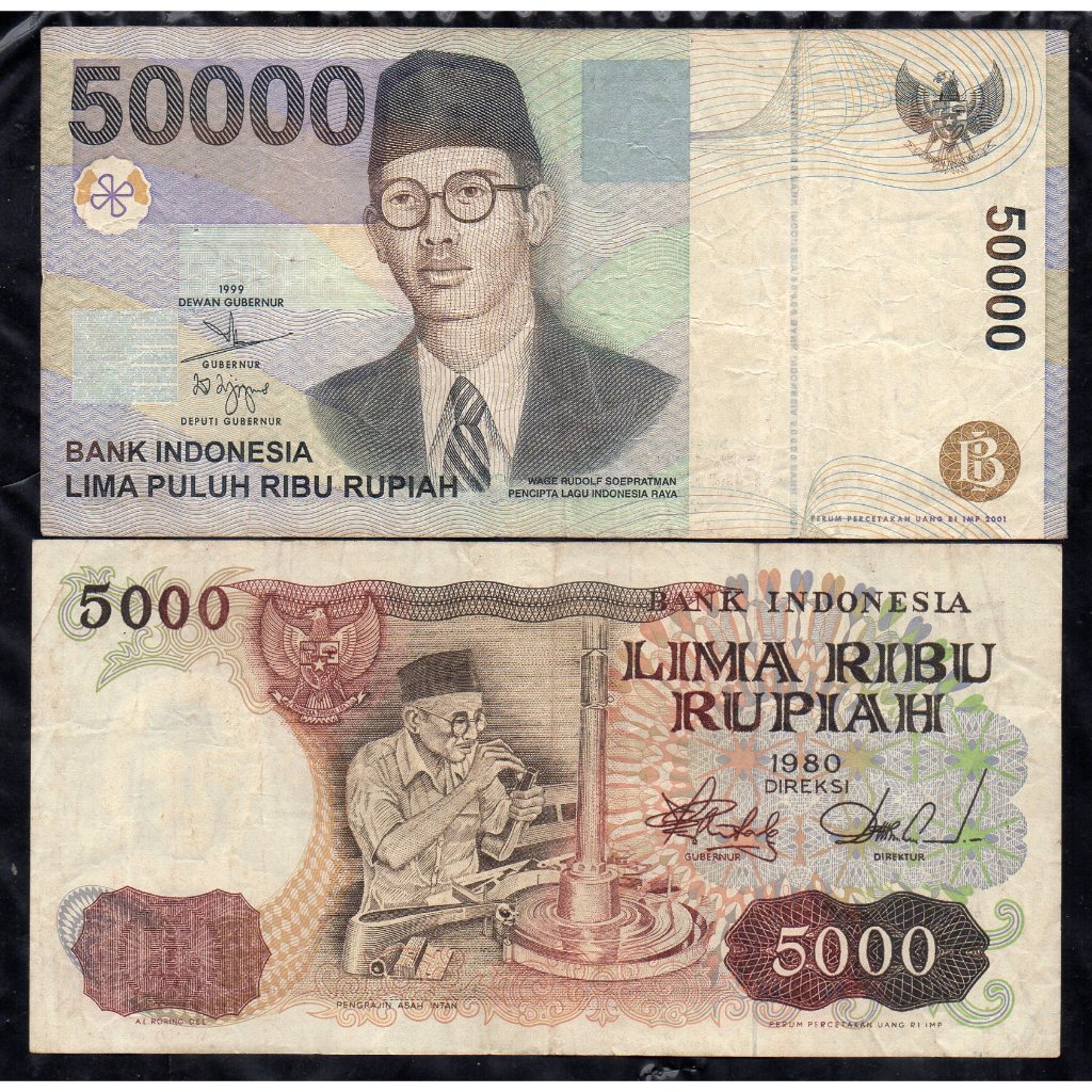 Jual Koleksi Indonesia Lama 5000 Rupiah 1980 Dan 50000 Rupiah 19999 ...