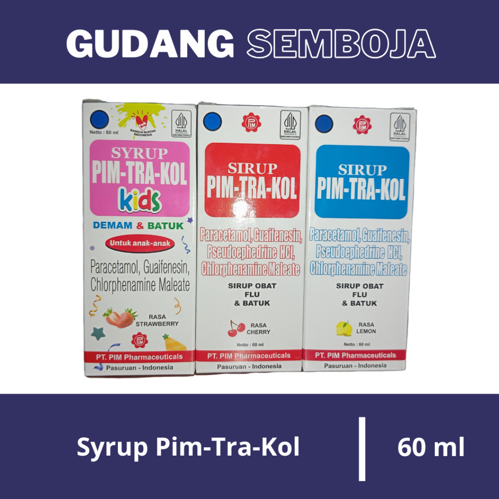 Jual Syrup Pim Tra Kol Kids Strawberry Lemon cherry | Shopee Indonesia