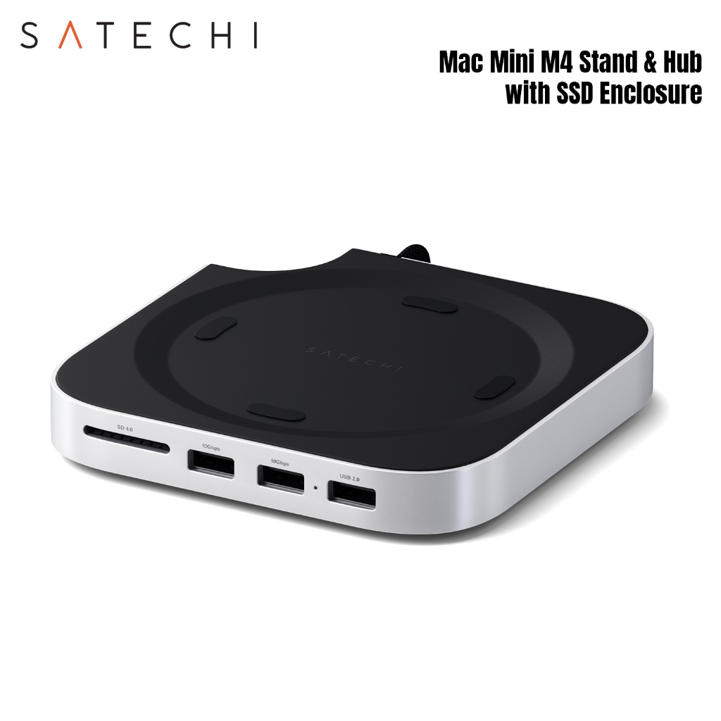 Jual Aluminum Stand and Hub for Mac Mini M4 Satechi USB A Port with SSD ...