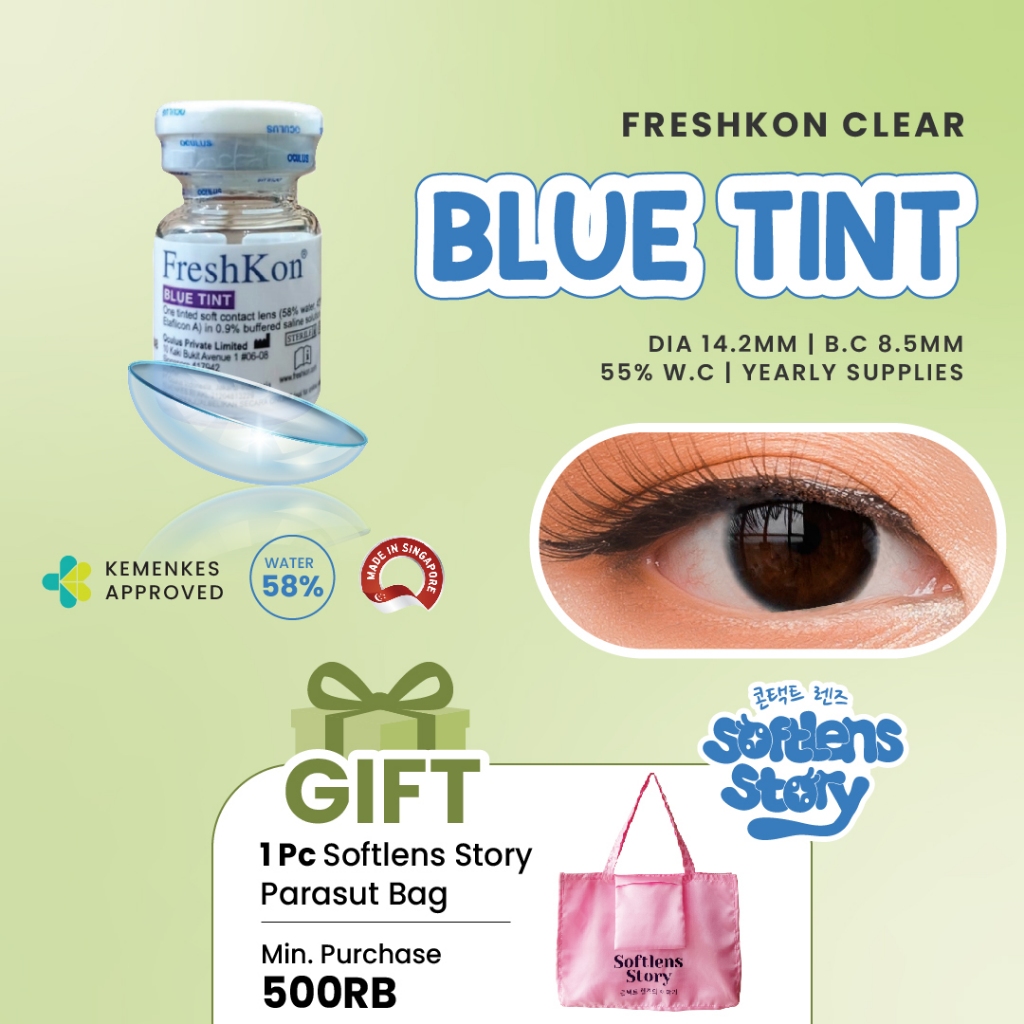Jual Freshkon Blue Tint Tahunan Softlens Bening | Shopee Indonesia