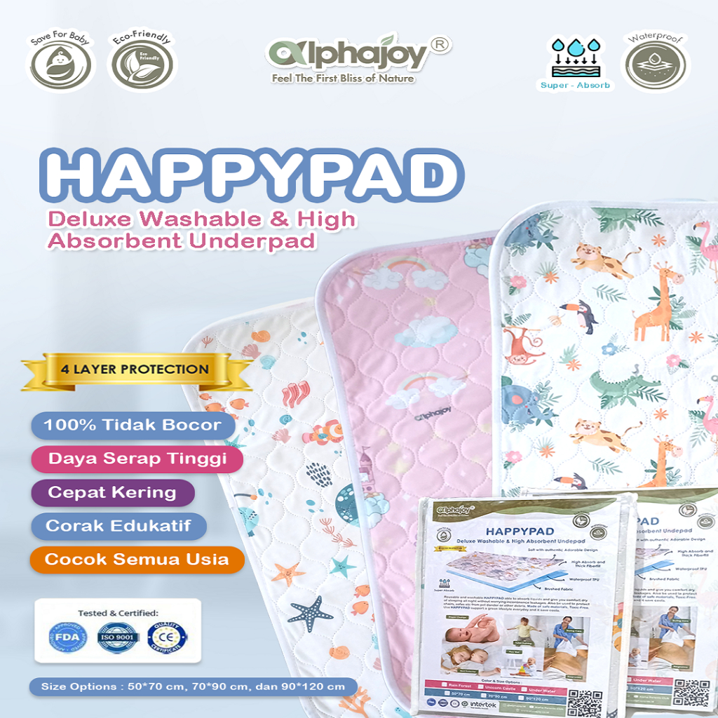 Jual Alphajoy HAPPYPAD Deluxe Washable High Absorbent Underpad Perlak ...