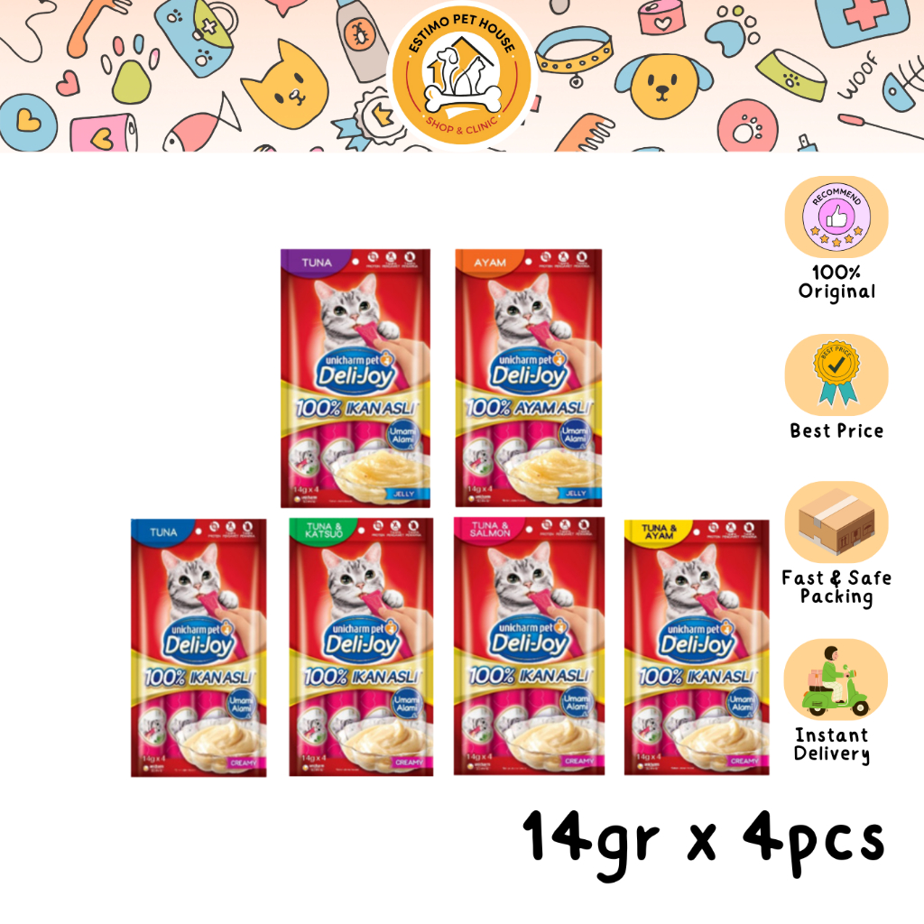 Jual DELI-JOY Creamy Jelly 14g x 4pcs Snack Kucing | Shopee Indonesia