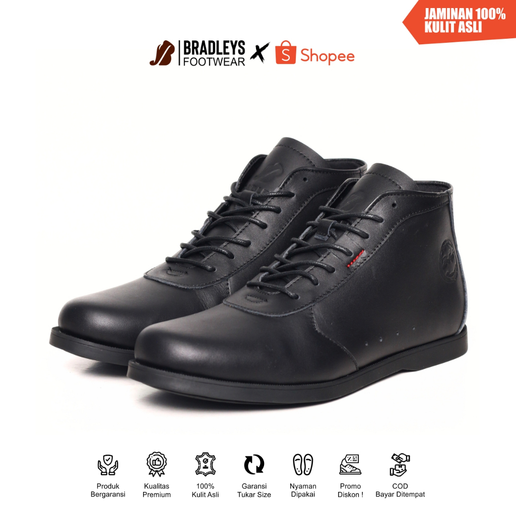 Jual [Custom Size] Bradleys Helios Black - Sepatu Kulit Kasual Semi ...