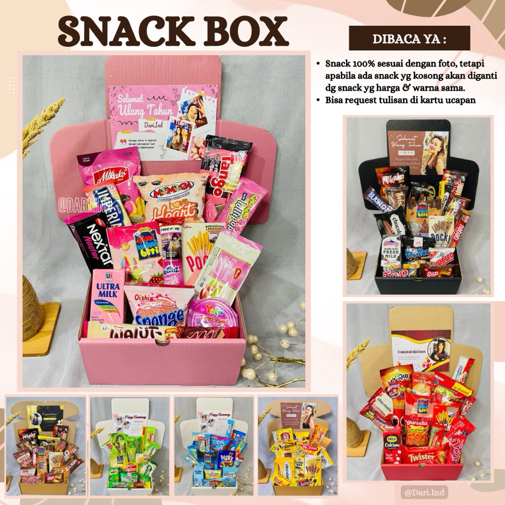 Jual Buket Snack Box KADO ULANG TAHUN / Jajanan Ulang Tahun / Kado Wisuda / Kado Anniversary ...