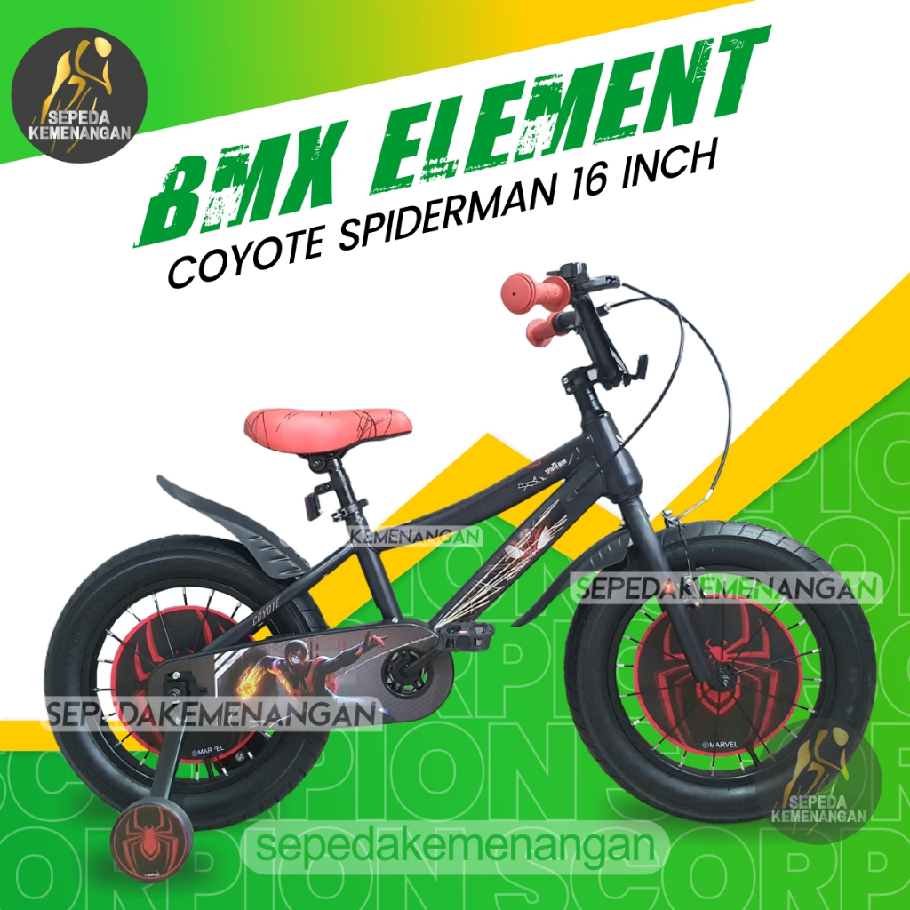 Jual SEPEDA ANAK BMX ELEMENT COYOTE SPIDERMAN EDITION BAN JUMBO 3.0 ...