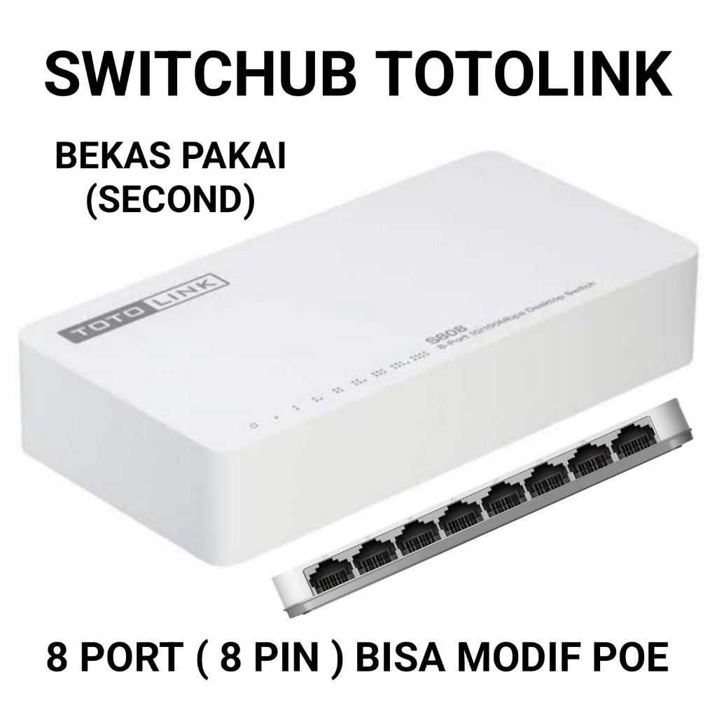Jual SWITCHUB TOTOLINK 10/100 MBPS 8 PORT 8 PIN (BEKAS PAKAI) | Shopee ...
