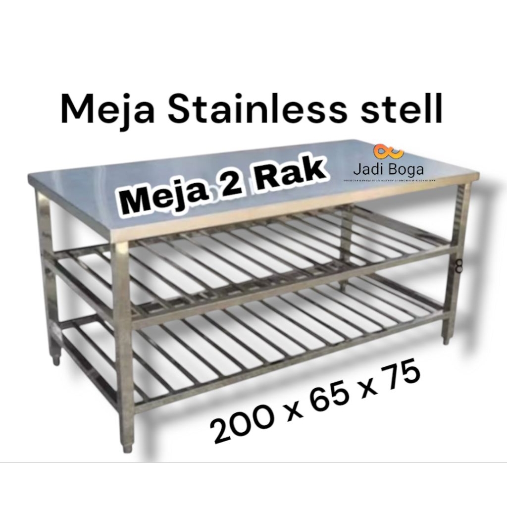 Jual Meja Dapur Stainless steel 3 Layer | Meja Stainless steel knock ...