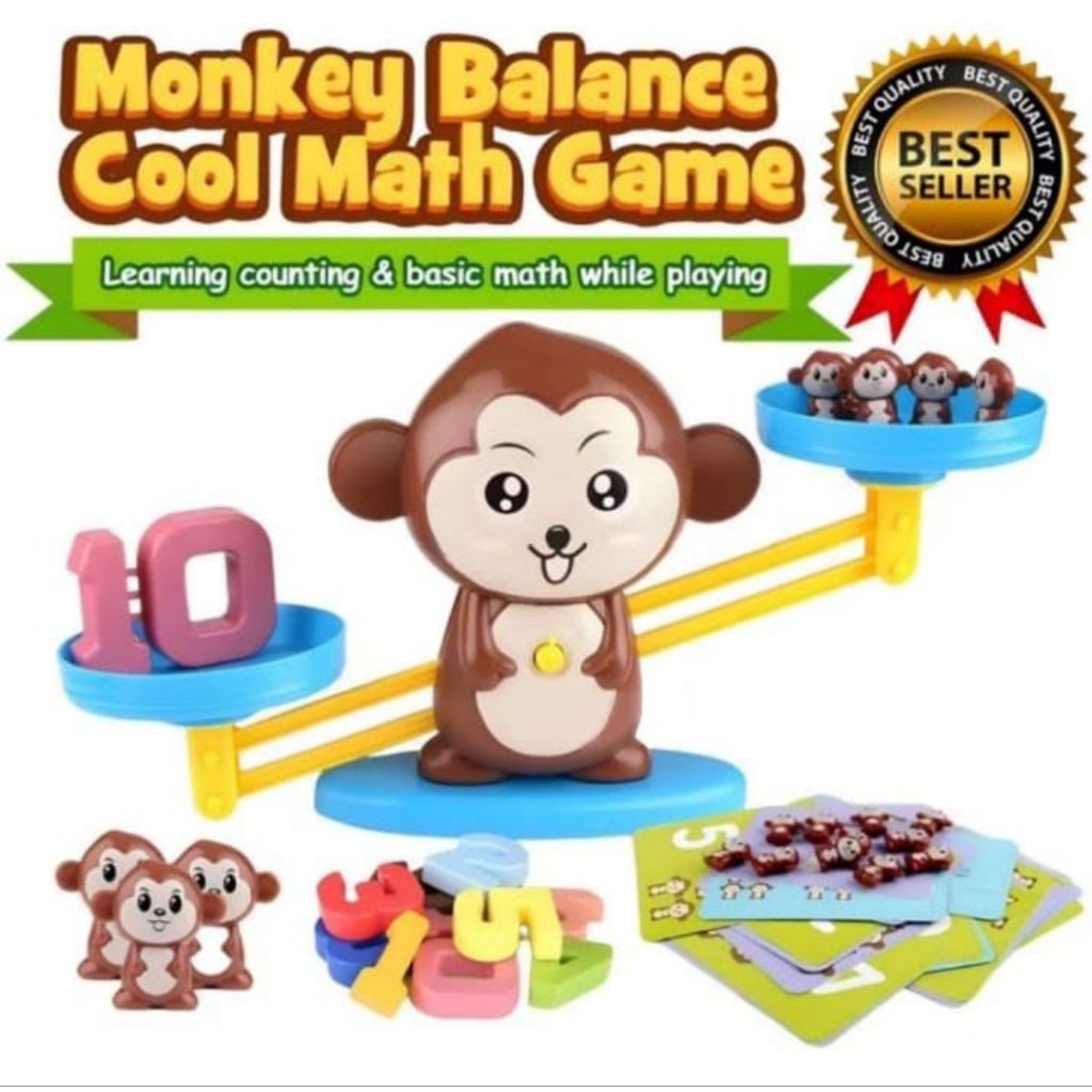 Jual MAINAN EDUKASI MATEMATIKA TIMBANGAN ANAK MAINAN MONKEY BALANCE ...