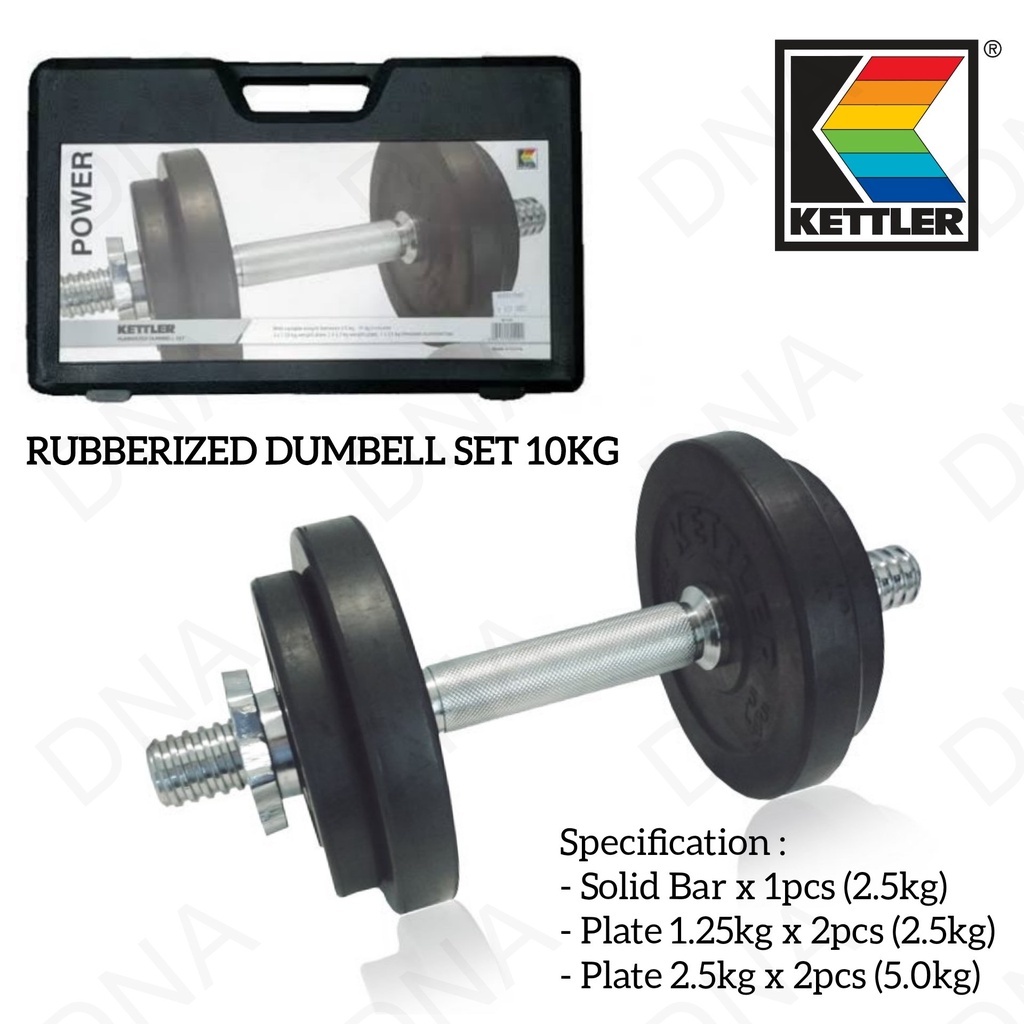 Jual Rubberized Dumble Set KARET KETTLER 10kg Original Beban Dumble ...
