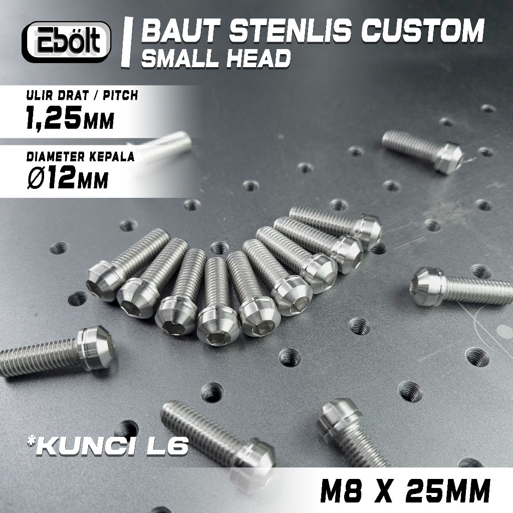 Jual BAUT STENLIS BAUD STAINLESS STEEL CUSTOM SMALL HEAD BAUT STAINLESS ...