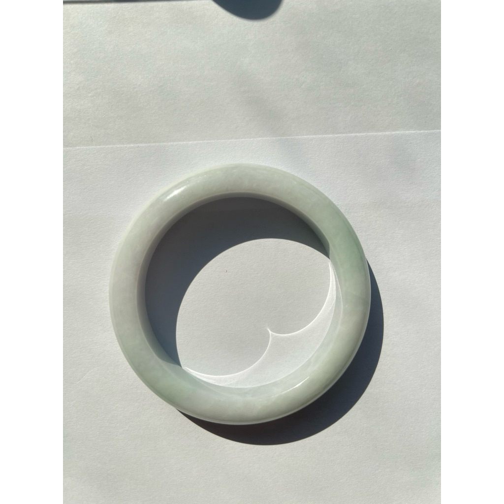 Jual Gelang giok natural type A hijau muda bercorak ungu ukuran 57,3 mm ...