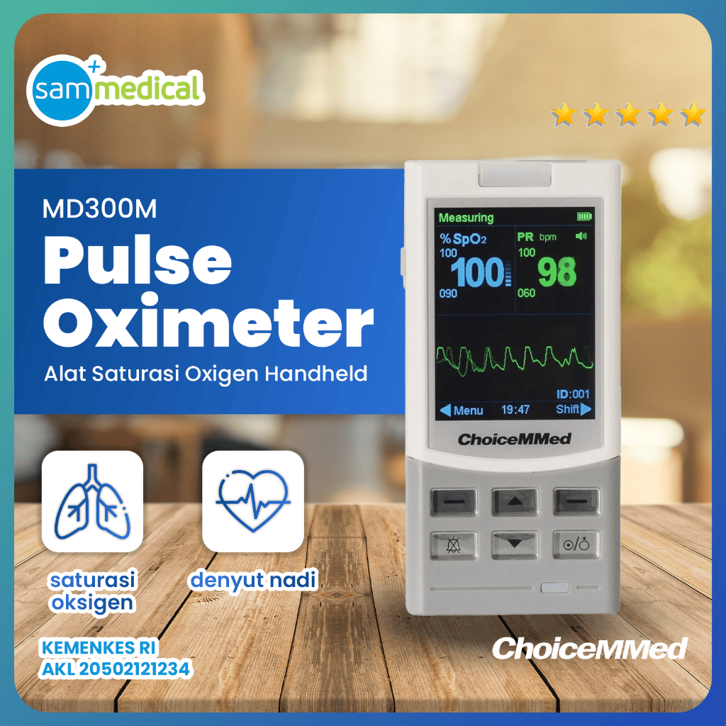 Jual ChoiceMMed Pulse Oxymeter / Oximeter SpO2 Saturasi Oksigen MD300M ...