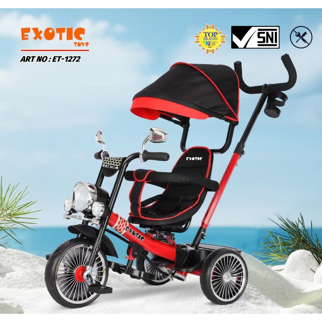Jual Exotic Sepeda Roda Tiga Anak ET1272 Model Motor Harley 4in1 ...