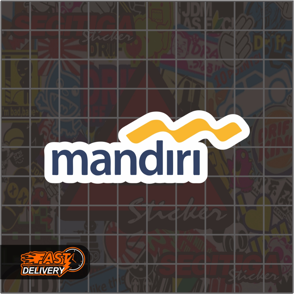 Jual Sticker Bank di Indonesia Mandiri Ukuran 7 x 2.5 Cm | Shopee Indonesia