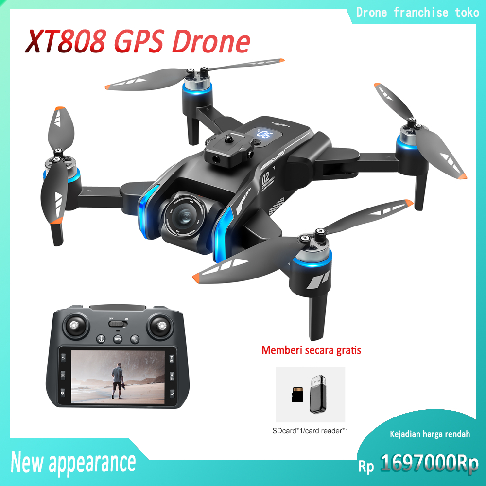Jual Drone GPS yang dikendalikan layar XT808P, tampilan daya digital ...