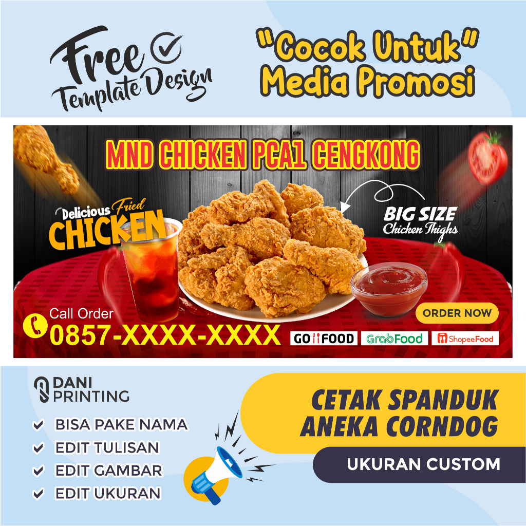 Jual Banner Spanduk - Ayam Crispy - Ayam Geprek - Fried Chicken ...