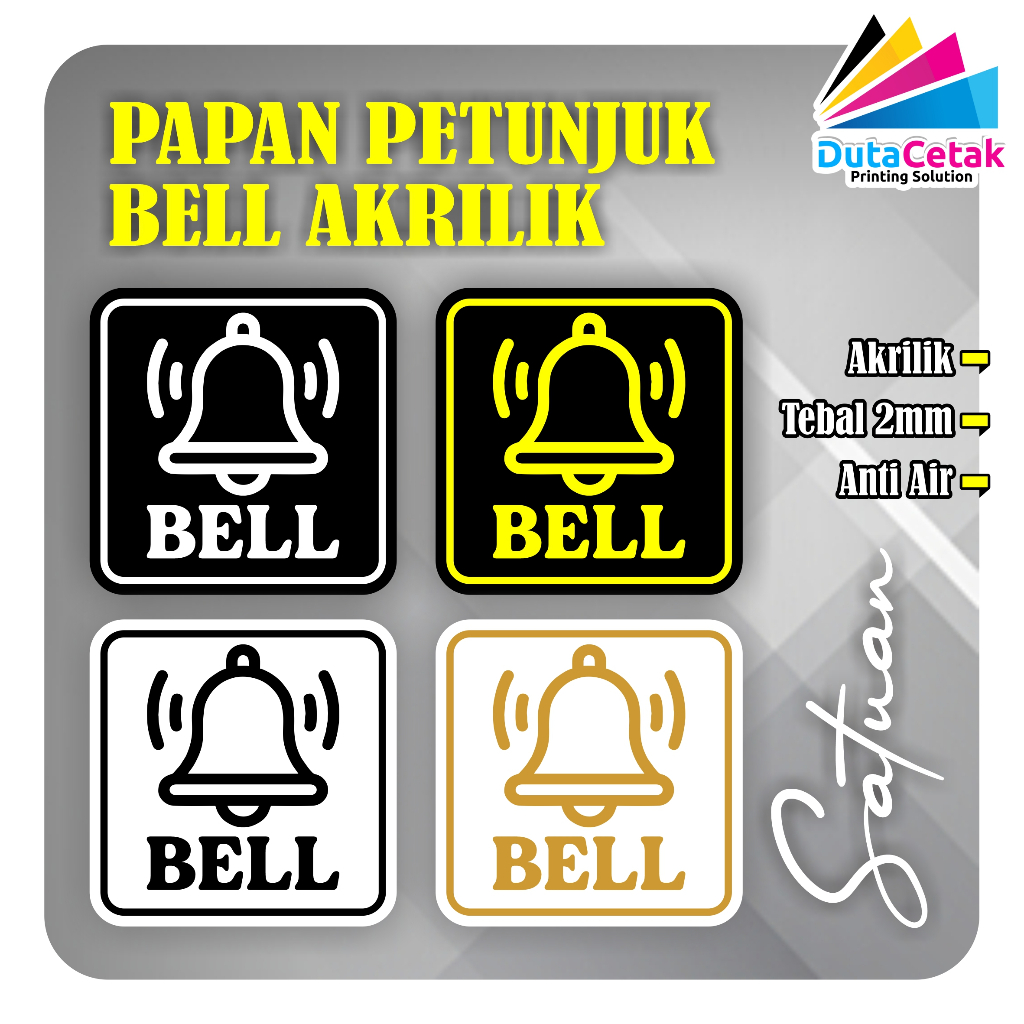 Jual Cetak Papan Bell Akrilik / Acrylic Sign Bell / Tanda Bel Akrilik ...