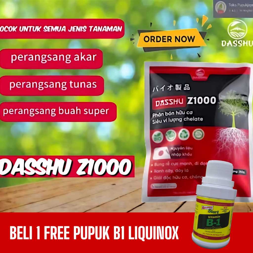 Jual Pupuk Organik Dashu Z1000 Jepang Kemasan Sachet Beli 1 Bonus Pupuk Vitamin B1 Liquinox ...
