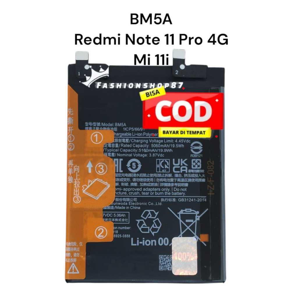 Jual Baterai Redmi Note 11 Pro 4G Mi 11i BM5A BM 5A bm5a bm 5a Original ...