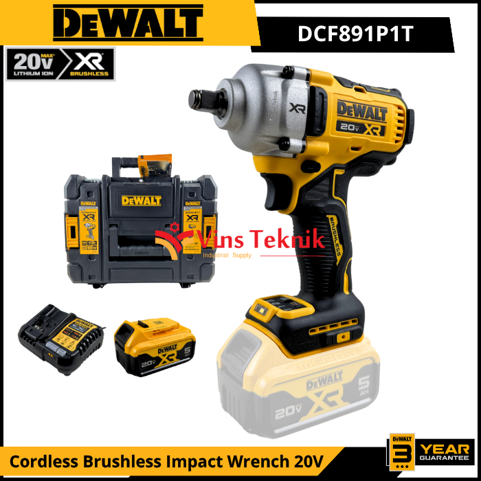 Jual DEWALT DCF891P1T Mesin Pembuka Baut Cordless Brushless Impact ...
