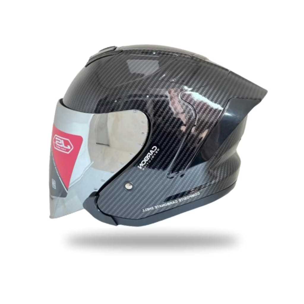 Jual Helm JS Armor Carbon Premium Original - Helm Half Face Pria Wanita ...