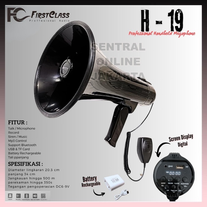 Jual TOA SPEAKER MEGAPHONE FIRST CLASS H-19 CORONG PENGERAS SUARA TOA ORIGINAL GARANSI | Shopee ...