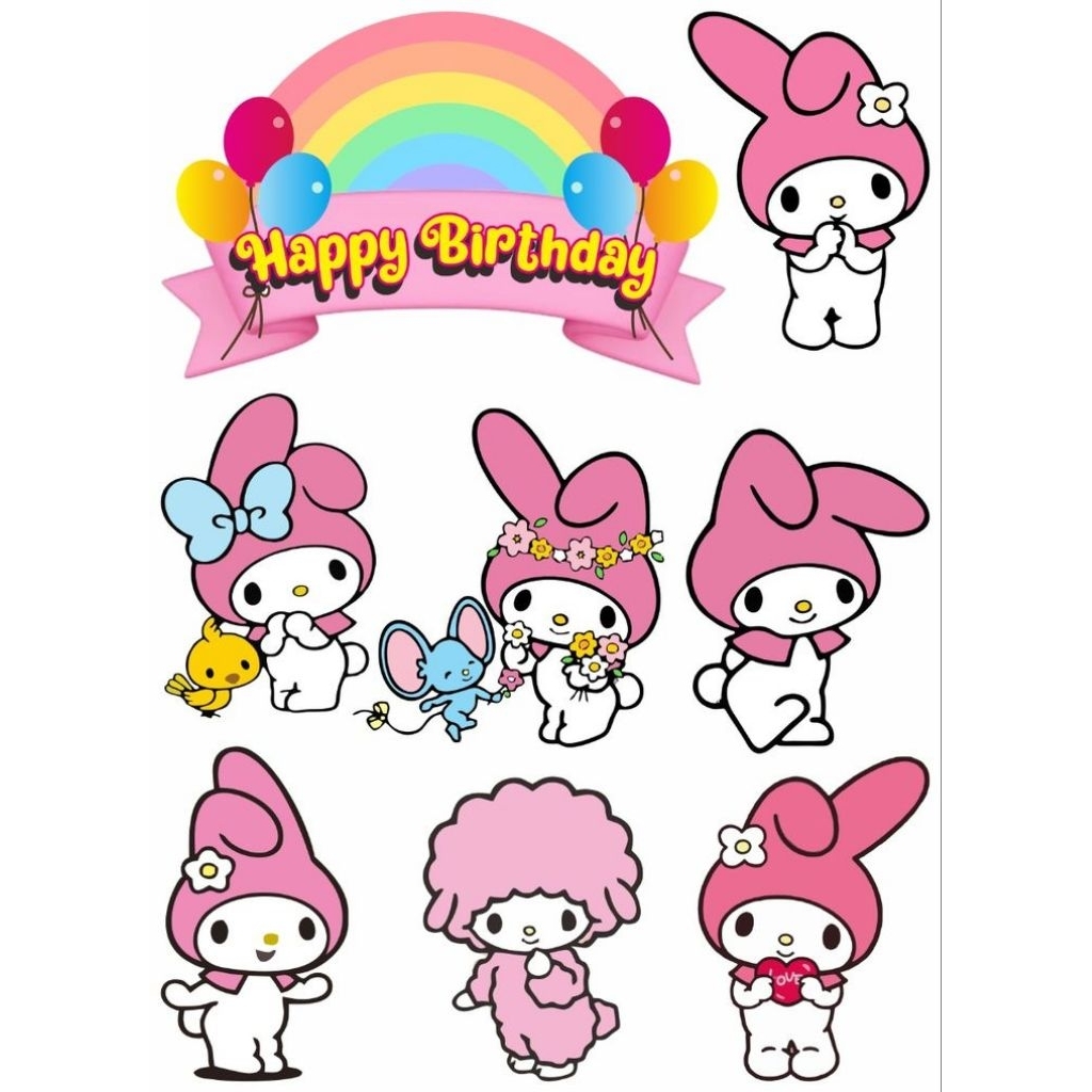 Jual Topper Melody Jumbo A4/ Topper Cake Happy Birthday / Hiasan Kue ...