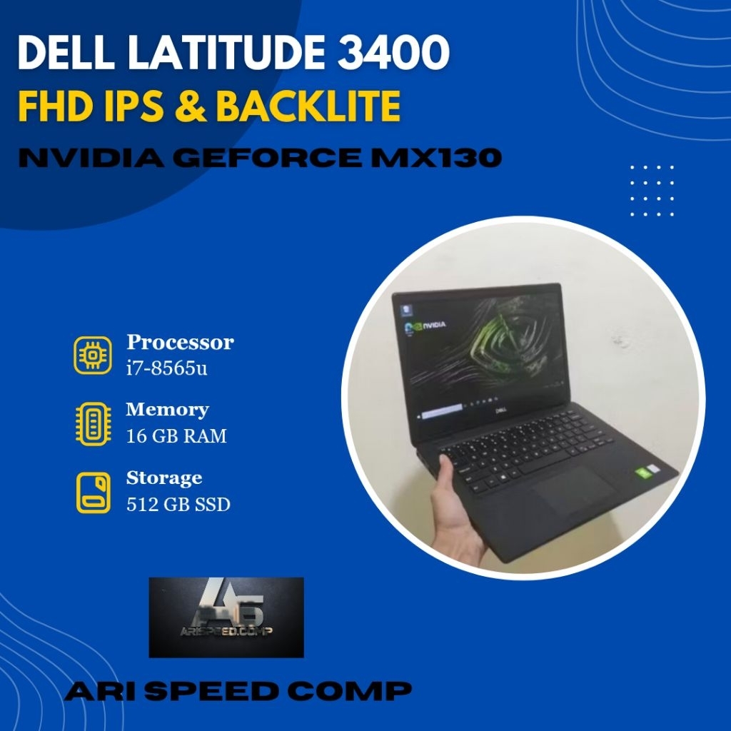 Jual DELL LATITUDE 3400 NVIDIA GEFORCE MX130 i7-8565u/RAM 32GB/SSD 1TB NVME/FHD IPS/BACKLITE ...