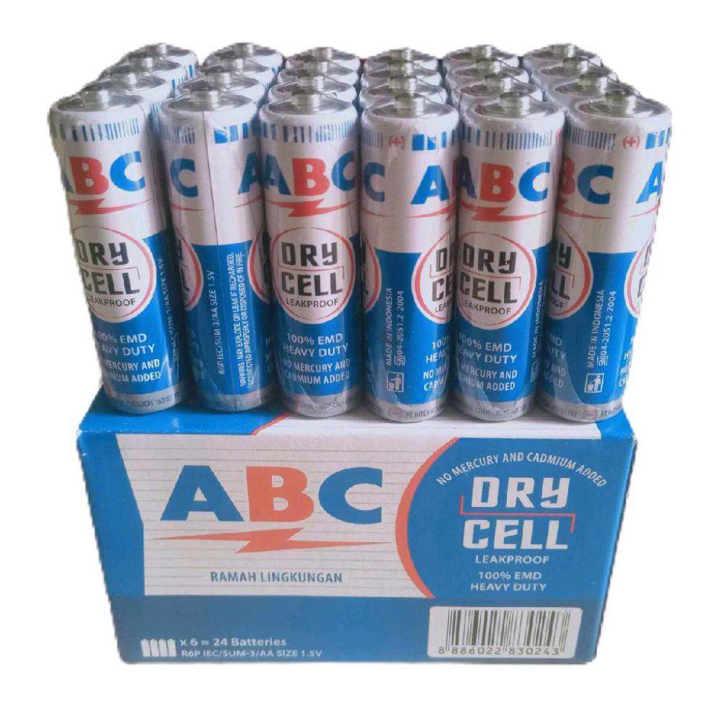 Jual [1 Box] Baterai ABC AA/A2 R6 biru 1.5 Volt | isi 24 pcs/box ...