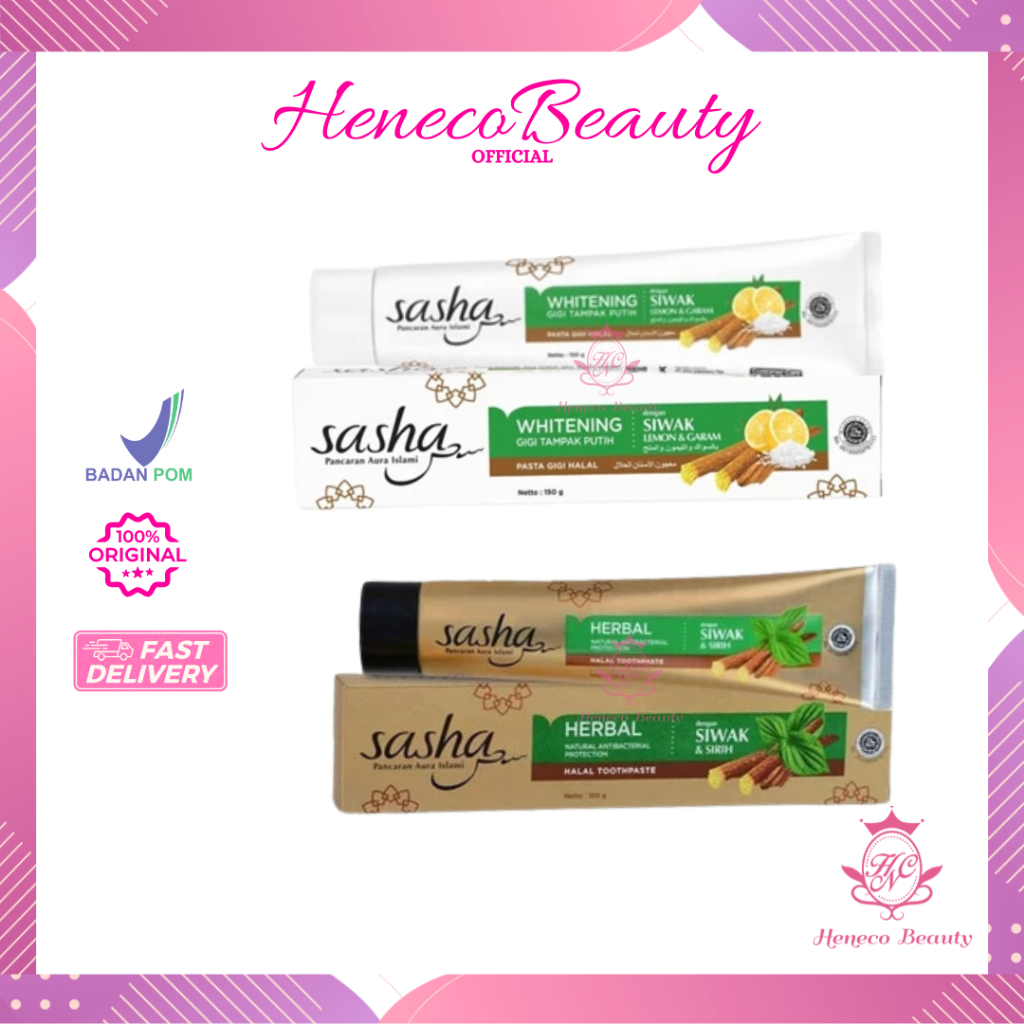 Jual SASHA Tooth Paste Pasta Gigi Whitening / Anti Bacterial 65gr 150gr ...